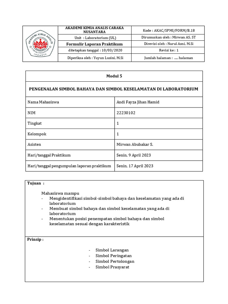 (Modul 5) PENGENALAN SIMBOL BAHAYA DAN SIMBOL KESELAMATAN DI ...