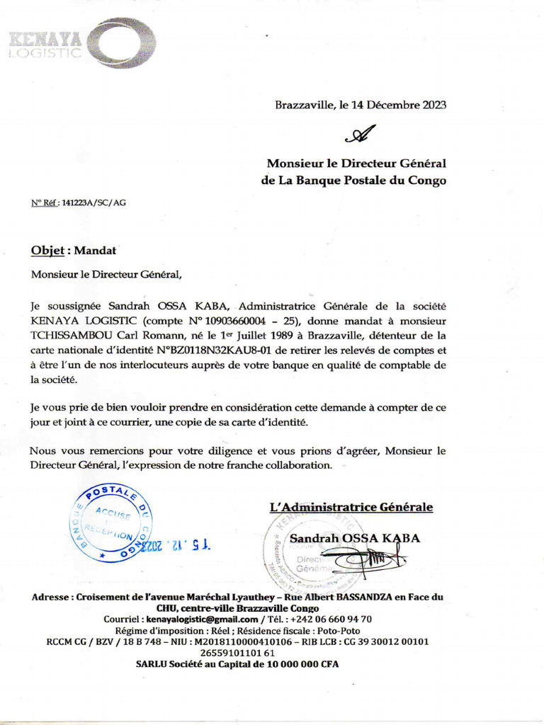 Mandat Banque Postale | PDF