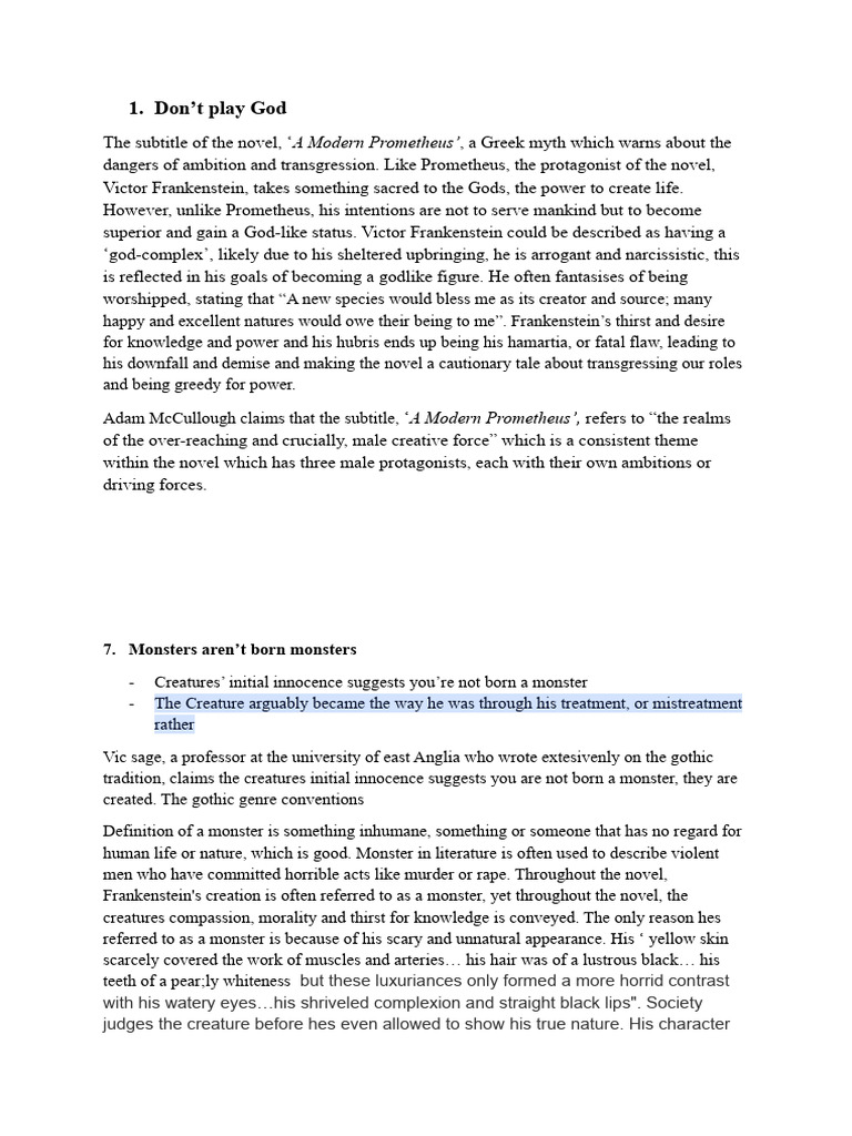 Meanings of Frankenstein | PDF | Prometheus