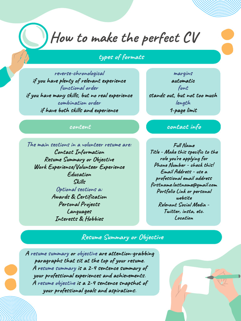 ESL notes: CV writing | PDF | Résumé | Experience