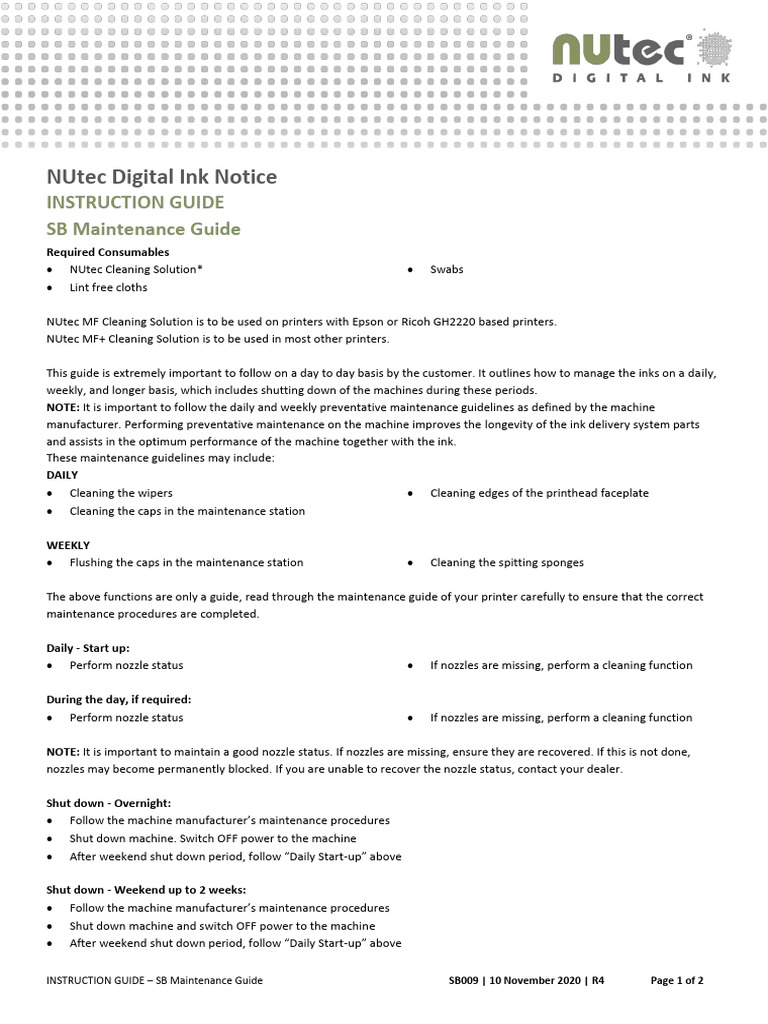 HDS NUTEC (Ingles) | PDF | Printer (Computing)