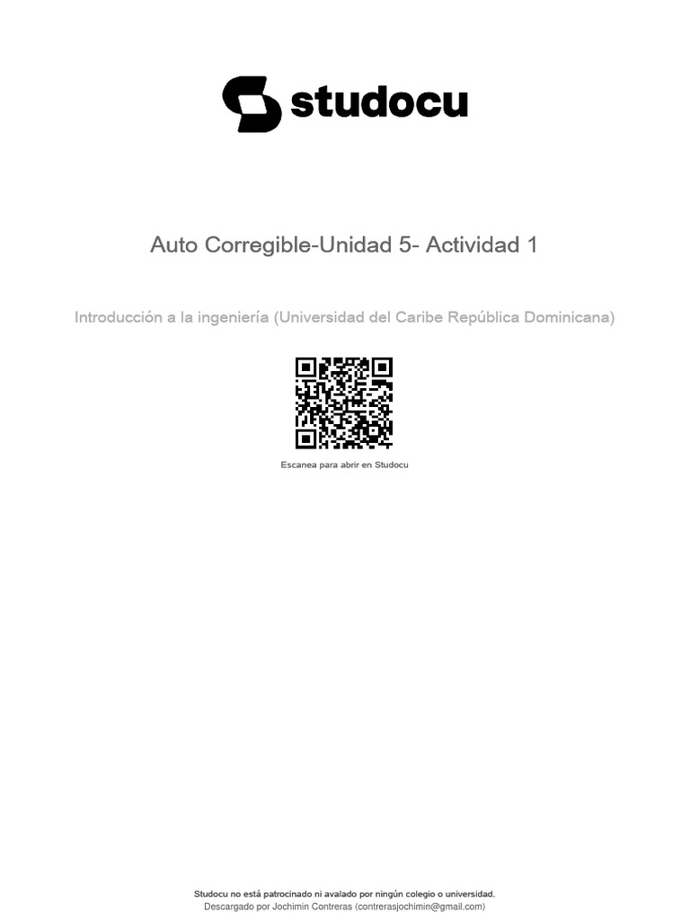 Auto Corregible Unidad 5 Actividad 1 | PDF