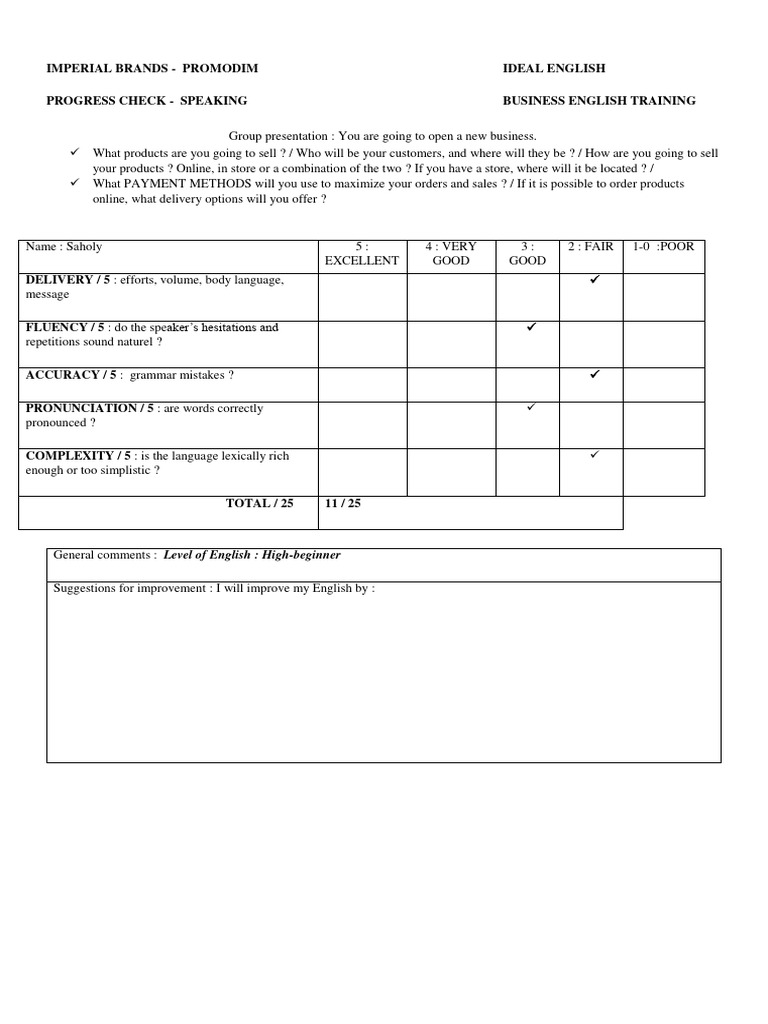 Progress Check - Writing & Speaking | PDF | English Language | Fluency
