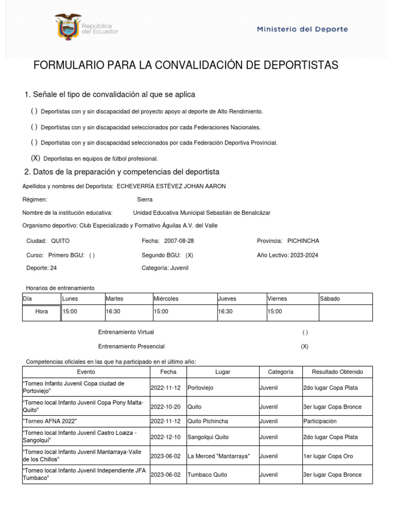 certificado para convalidación | PDF
