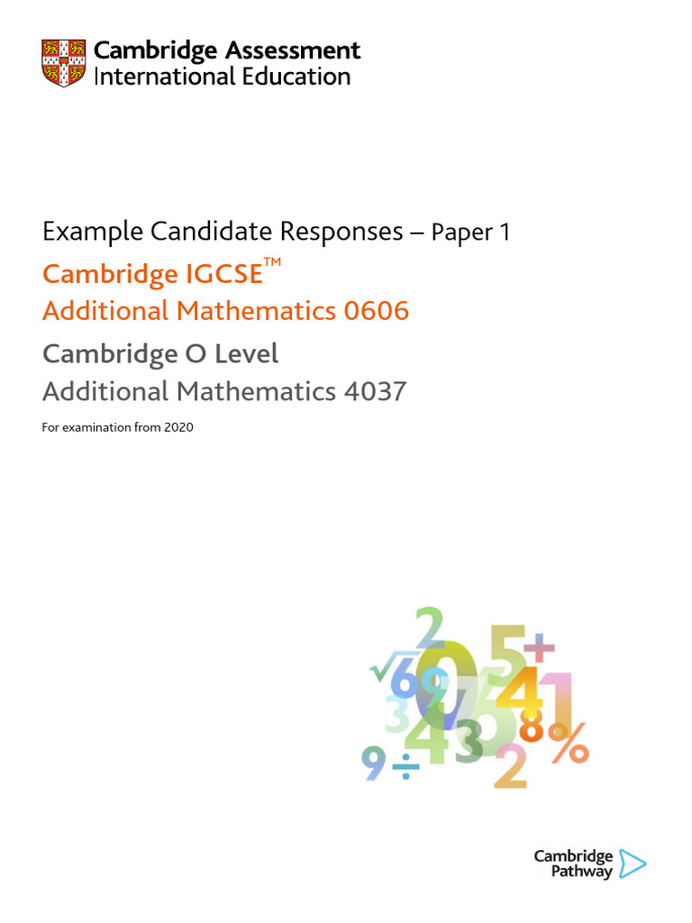 0606 Example Candidate Responses Paper 1 (For Examination From 2020 ...