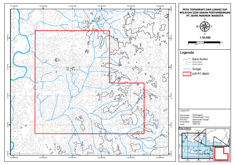 Peta Topografi Dan Lokasi IUP | PDF