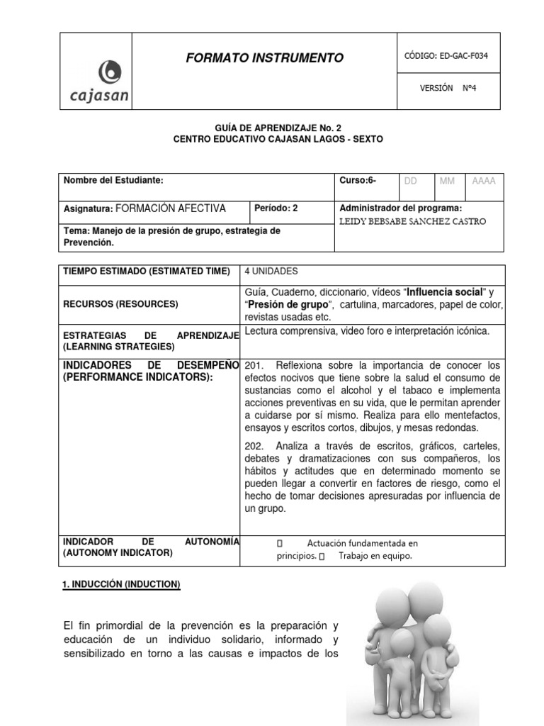 Prevención de la Presión de Grupo | PDF | Aprendizaje | Escuelas