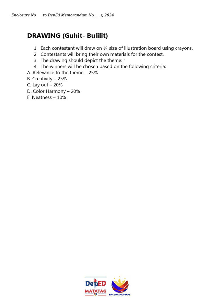 Drawing Contest Guidelines 2024 | PDF | Art | Lifestyle