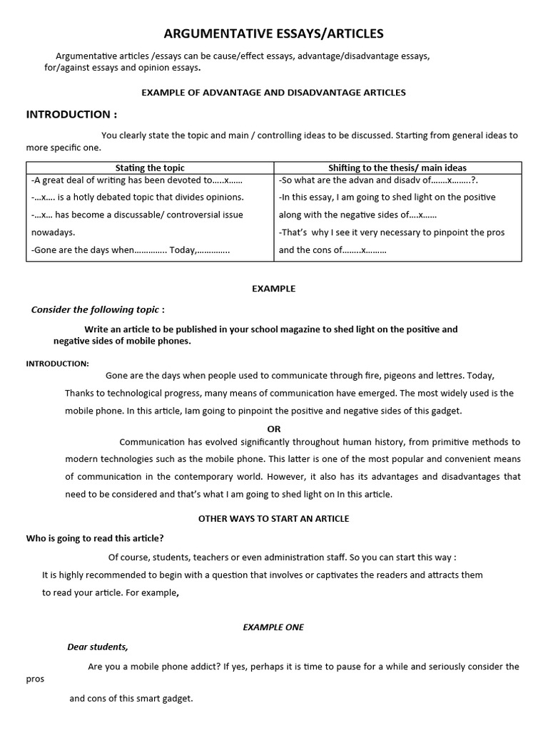 Argumentative Articles 2024 | PDF | Essays