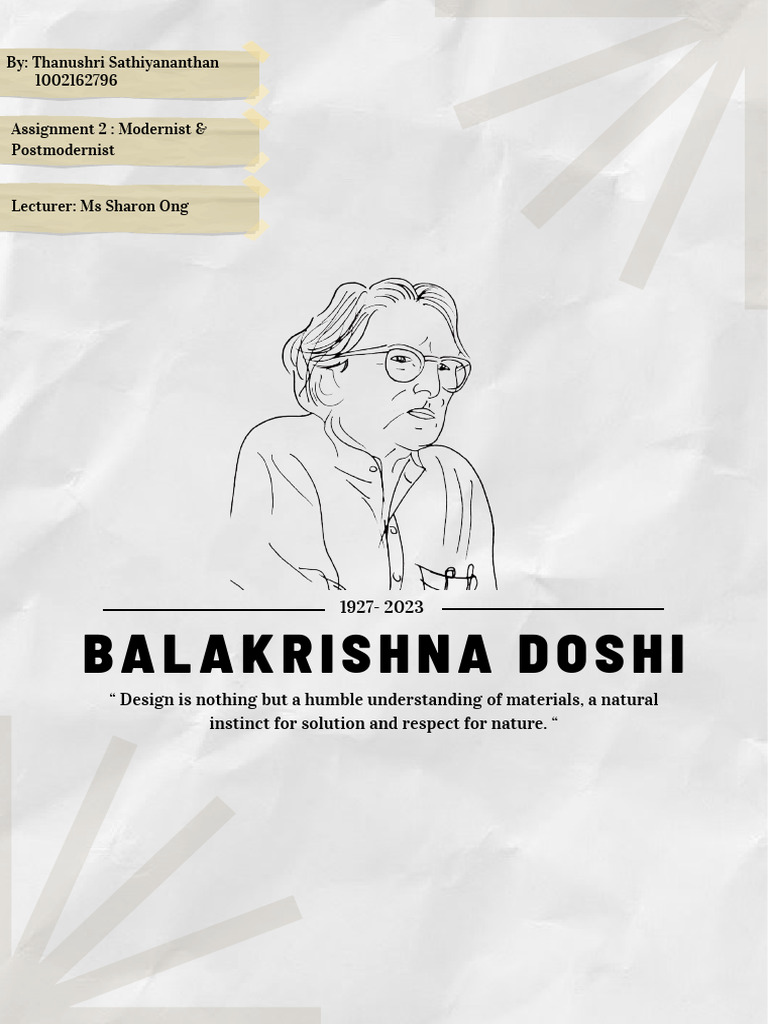 B.V. Doshi: Modernist Architectural Insights | PDF | Architectural ...