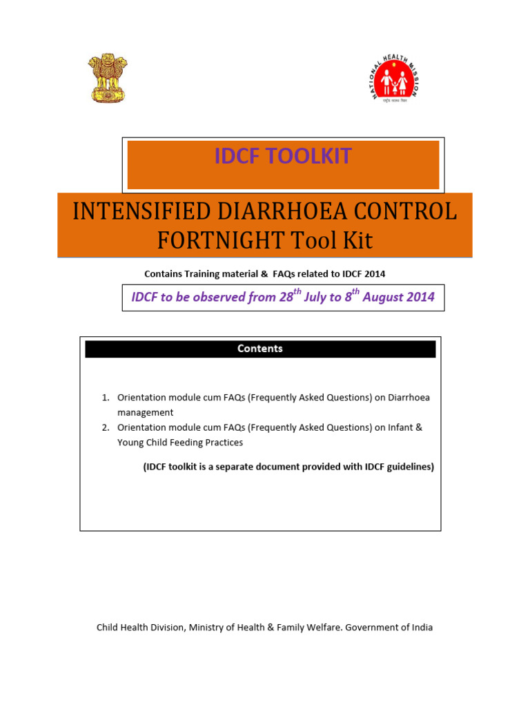 IDCF Tool Kit | PDF | Diarrhea | Breast Milk
