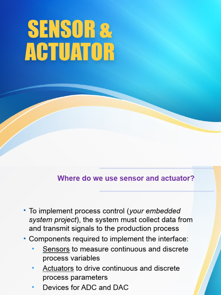 chapter 5c- Sensor and Actuator [Autosaved] | PDF | Analog To Digital Converter | Sensor