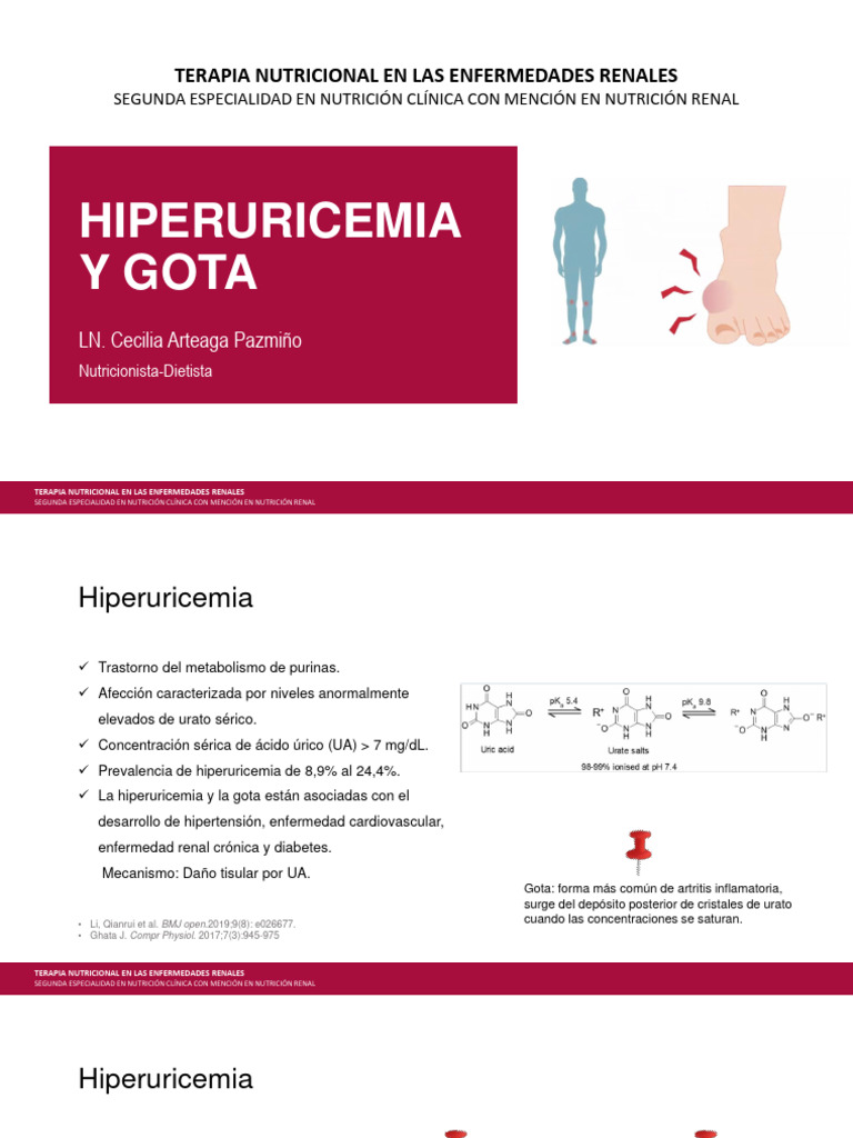 Hiperuricemia y Nutrición Renal | PDF | Gota | Nutrición