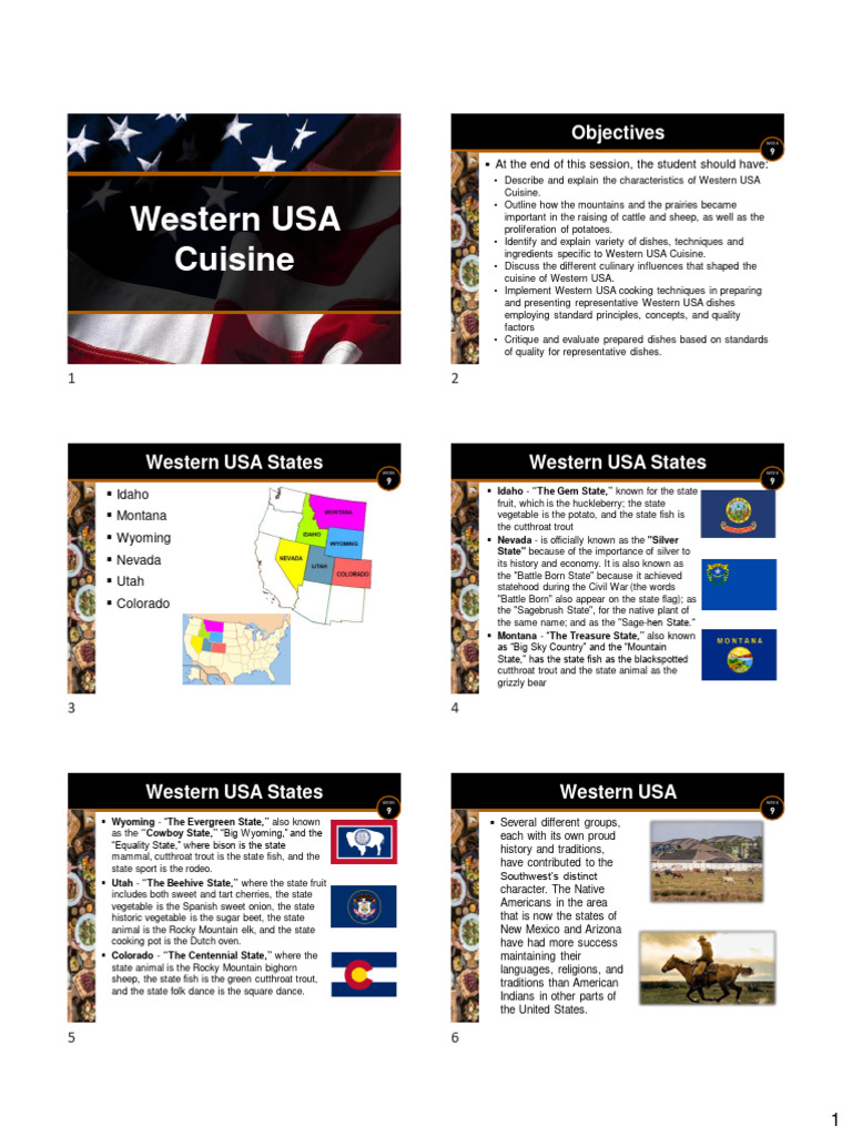 Topic 3 - Western USA Cuisine | PDF | Foods