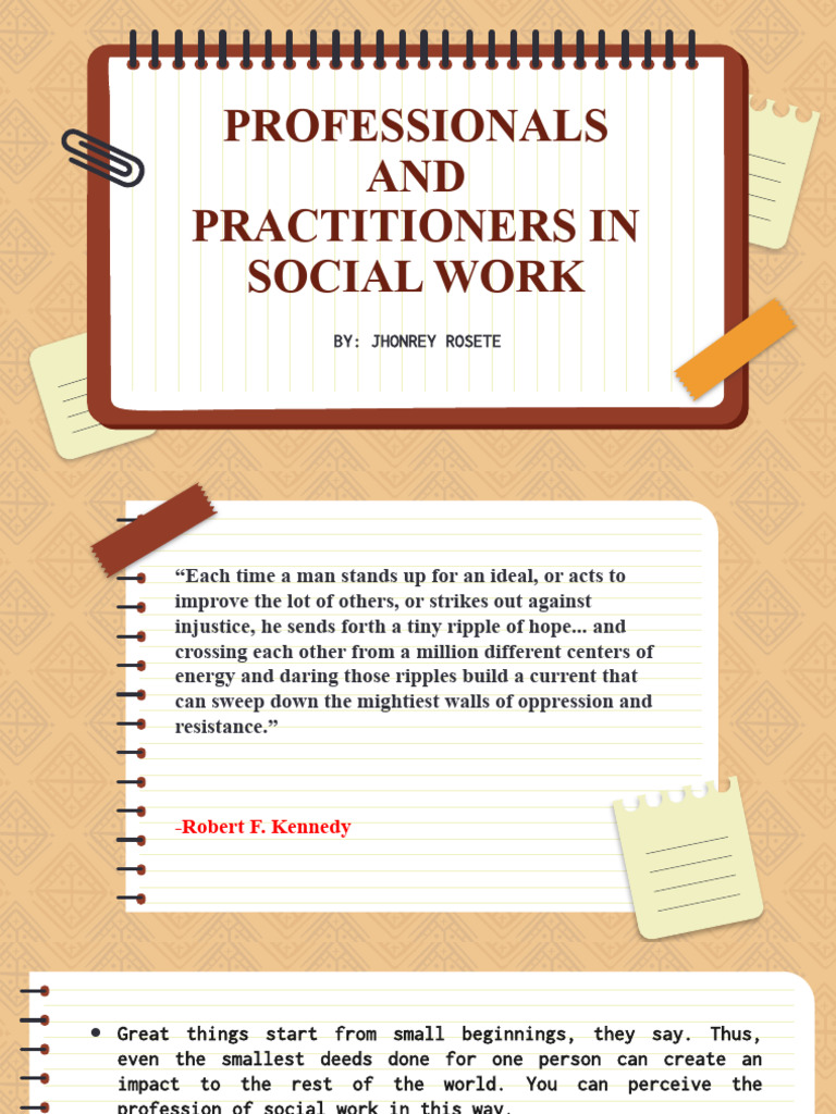Professionals and Practitioners in Social Work | PDF | Social Work | Profession