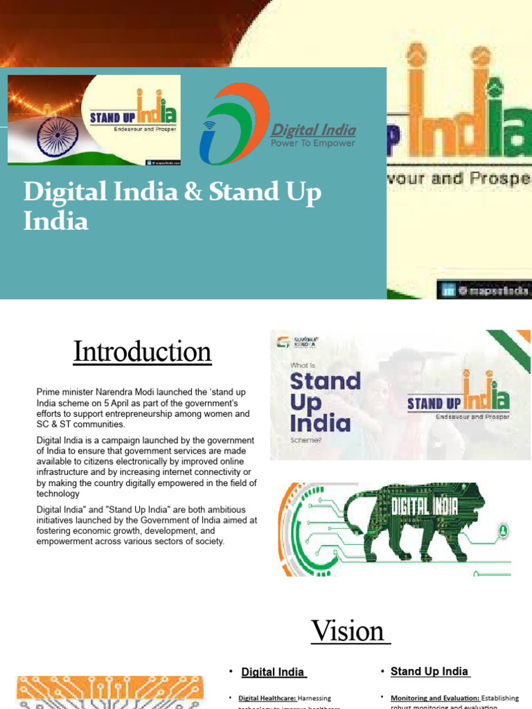 Digital India & Stand Up India | PDF | Entrepreneurship | Empowerment