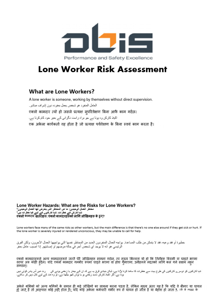 Microsoft PowerPoint - Lone Worker | PDF | Working Conditions | Safety