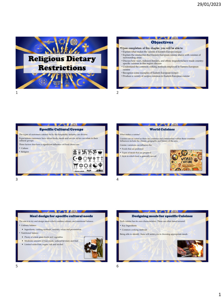 Week 15 - Religious Dietary Restrictions | PDF | Cuisine | Cooking