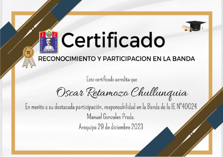 Certificado de La Banda 1 | PDF