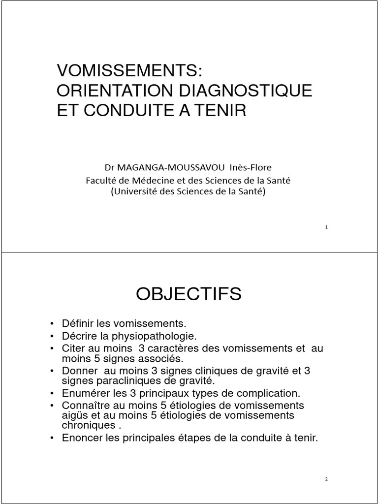 Orientation sur les vomissements cliniques | PDF | Vomissement ...