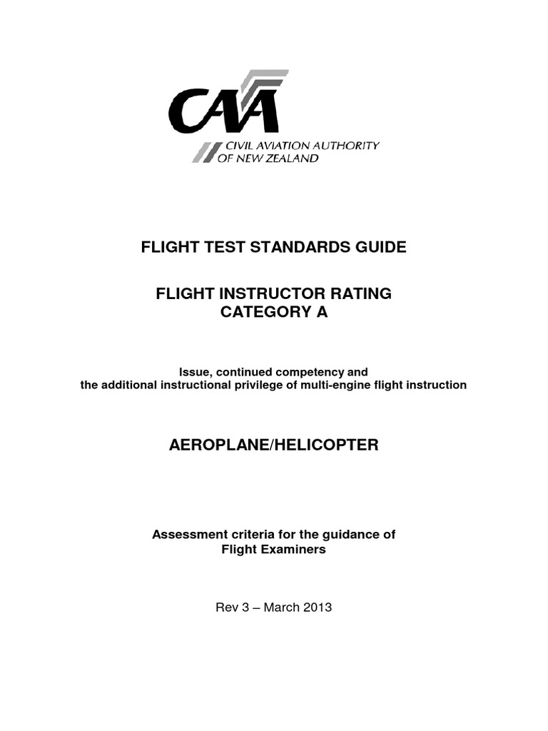 FTSG Flight Instructor Rating Category A Aeroplane Helicopter | PDF ...