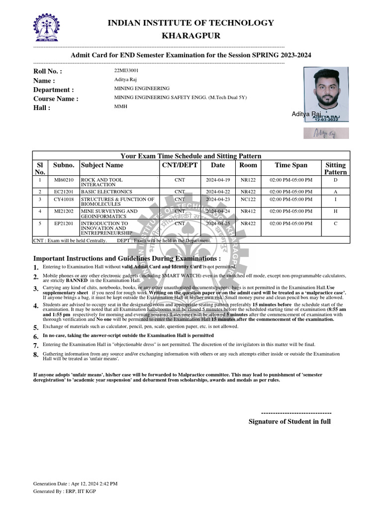 StudentAdmitCard JSP | PDF | Technology & Engineering