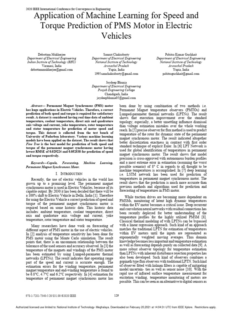 Ieee 1 | PDF | Electric Motor | Linear Regression