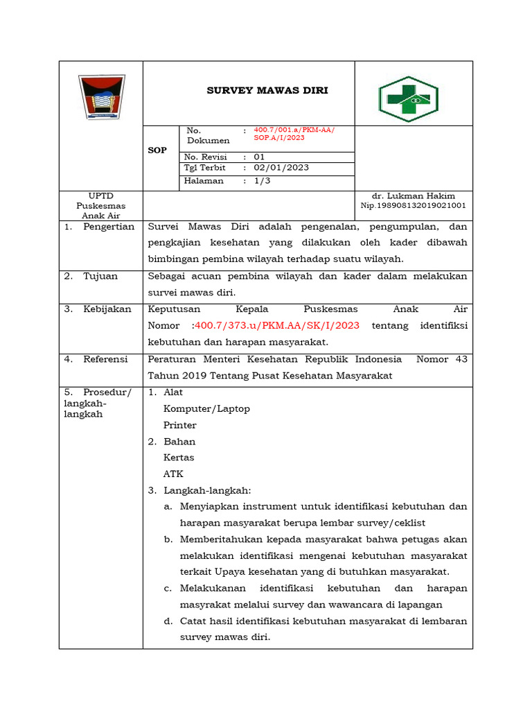 2.1.1a2 SOP Identifikasi Kebutuhan Dan Harapan Masyarakat, Kelompok ...