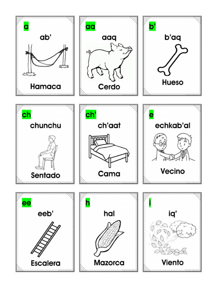 Alfabeto qeqchi con imagenes | PDF