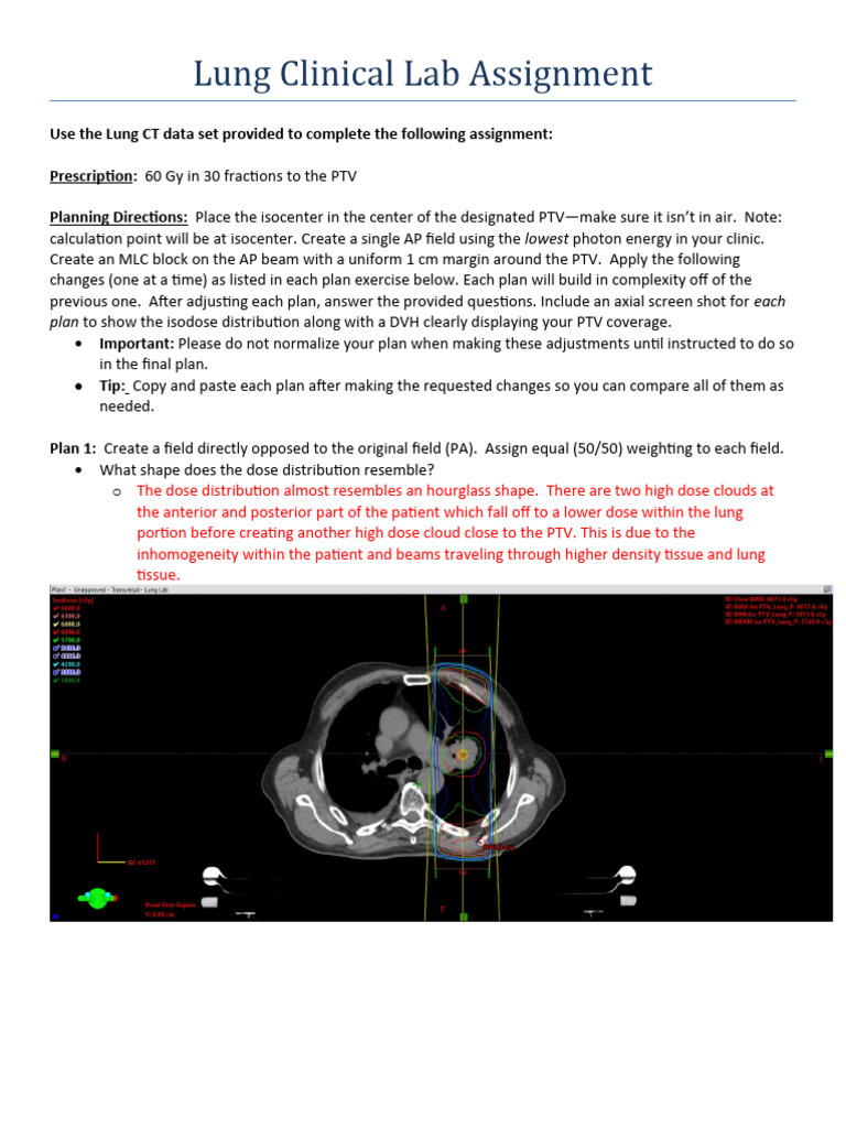 Lung Planning Lab | PDF | Absorbed Dose | Dose (Biochemistry)