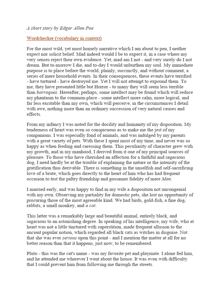 A Short Story by Edgar Allan Poe | PDF | Plaster