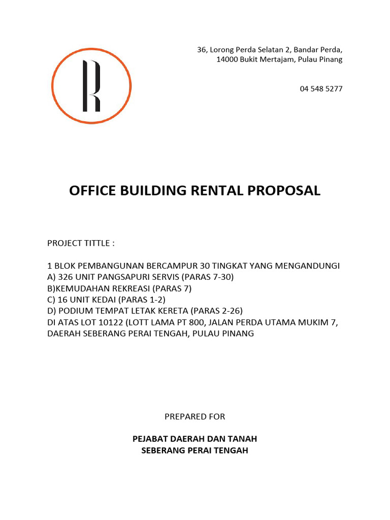 PROPOSAL RENTAL DRAFT | PDF | Leasehold Estate | Landlord