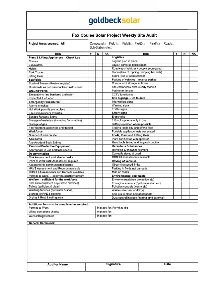 Weekly Site Audit | PDF