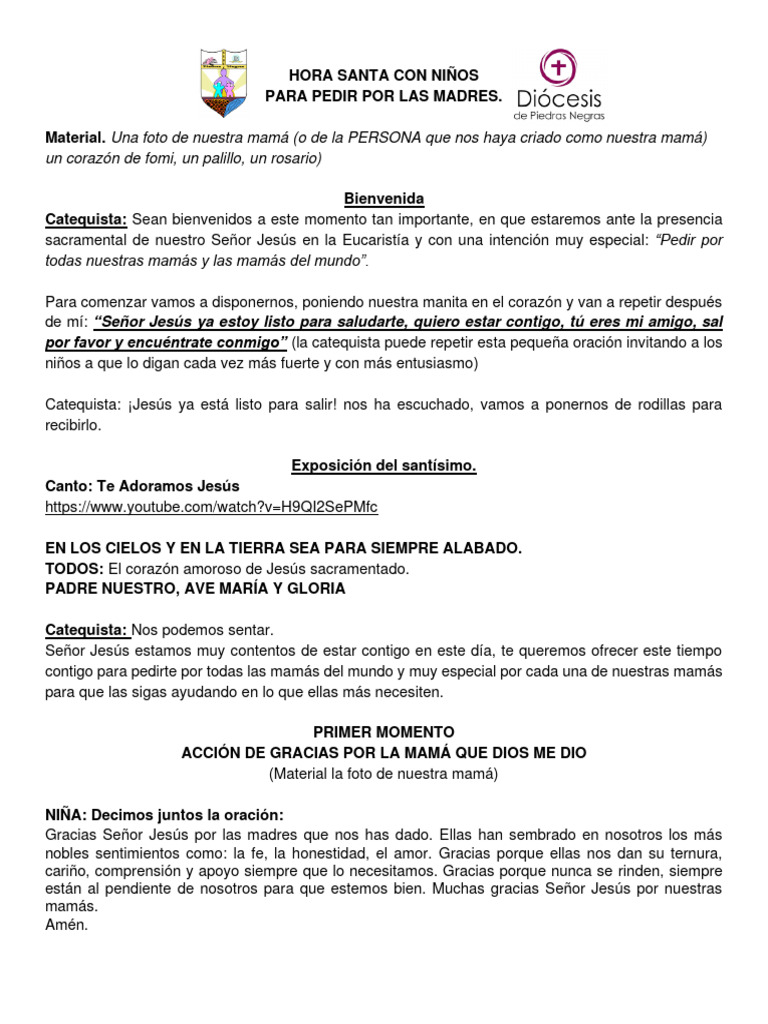 Hora Santa Niños | PDF | eucaristía | Cristo (título)
