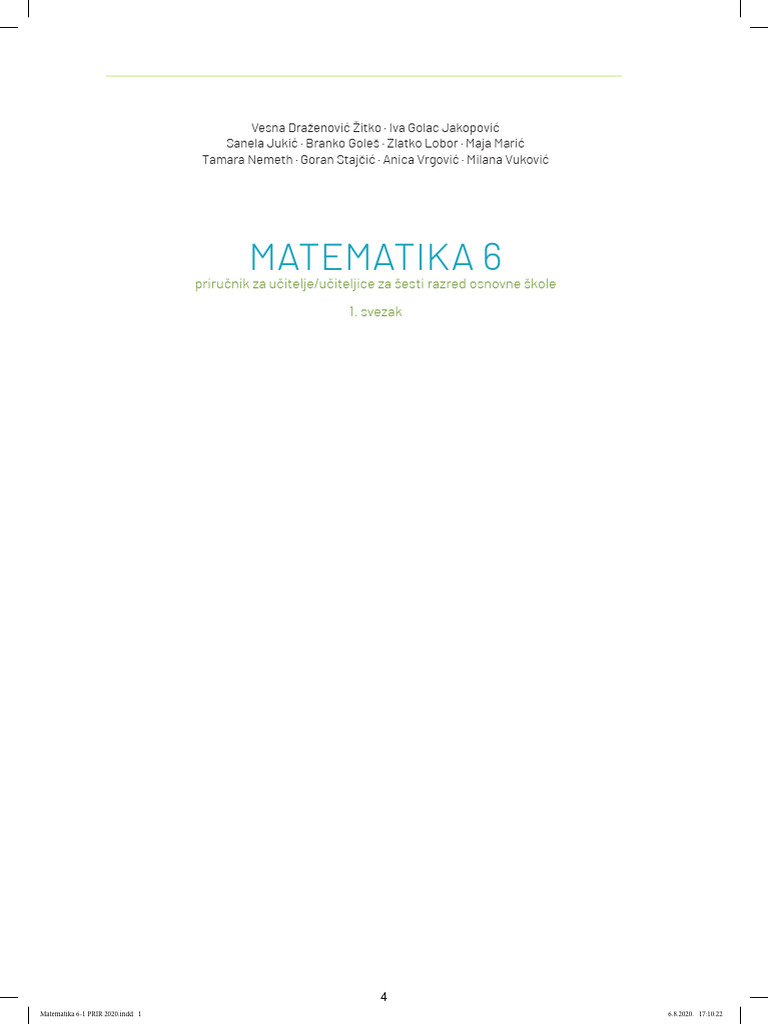 Matematika 6 Prir 2020 | PDF