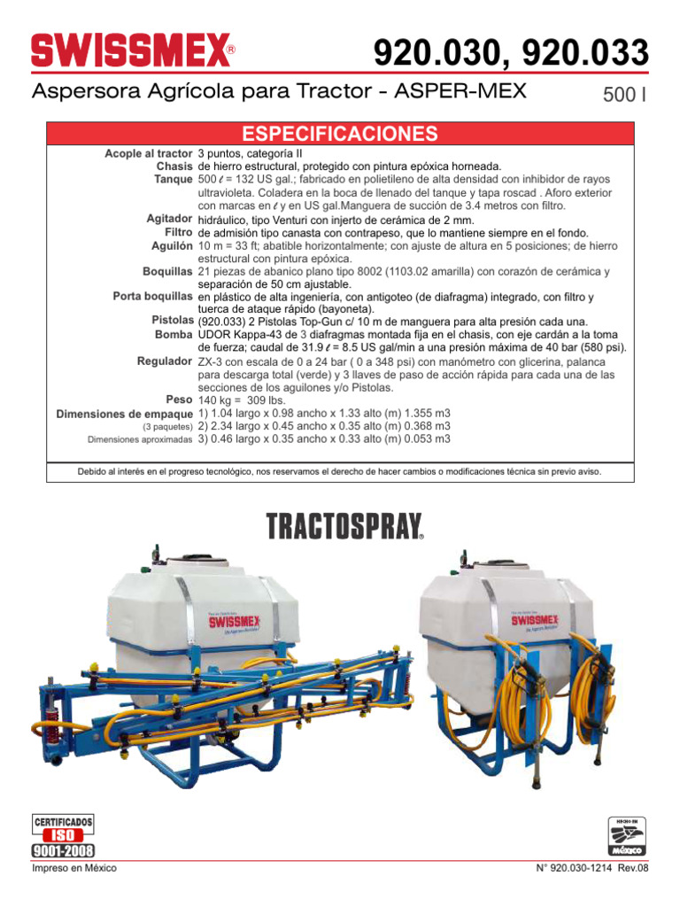 920 - 030-920 - 033-Aspersora Aspermex Aguilon y Pistolas | PDF