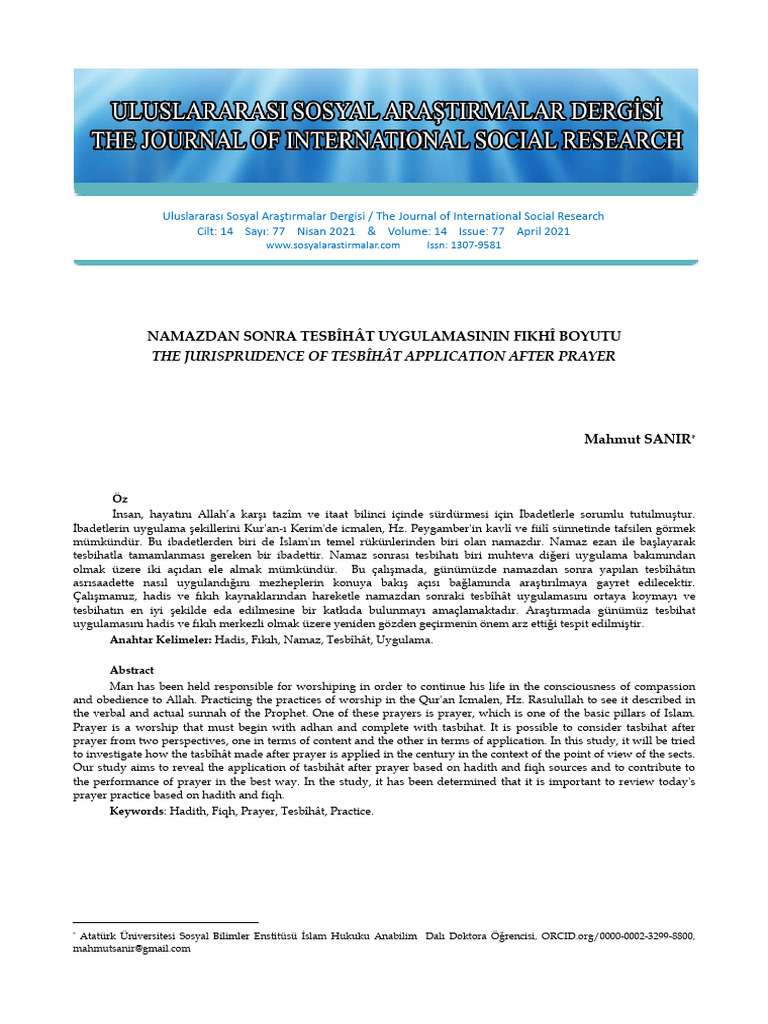 The Jurisprudence of Tesbht Apercjfjfmfxkplication After Prayer | PDF