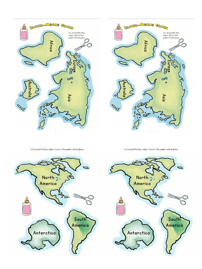 Continents Cut- Outs | PDF