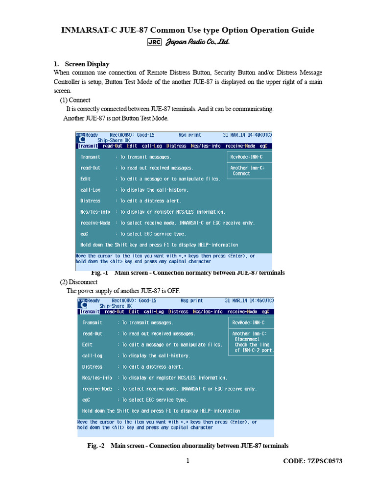 7ZPSC0573 JUE-87 Common Use Type Operation Guide | PDF | Computer Terminal | Menu (Computing)