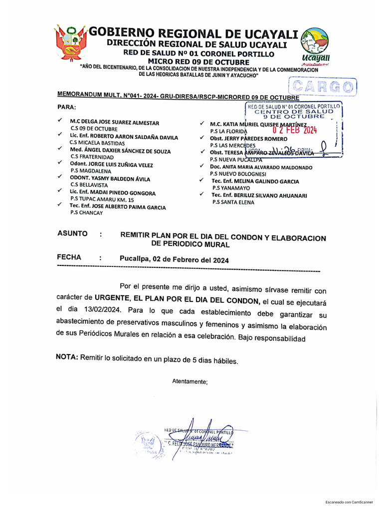 Memo Del Dia Internavional Del Condon | PDF