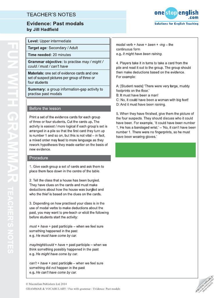 Modals of Deduction in The Past - A Burglary Puzzle | PDF