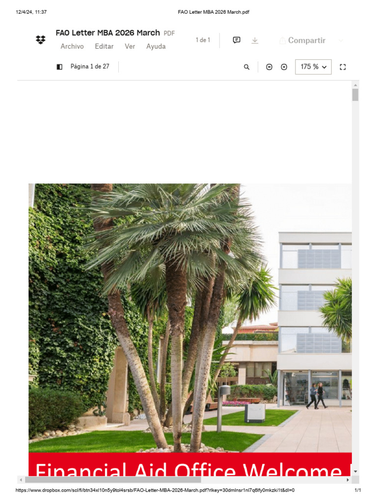 FAO Letter MBA 2026 March | PDF | Ciencias sociales