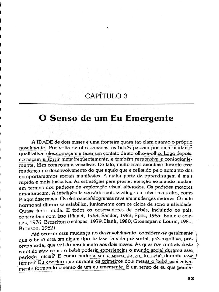 Stern. O Mundo Interpessoal Do Bebê. Capítulo 3 - Compressed | PDF