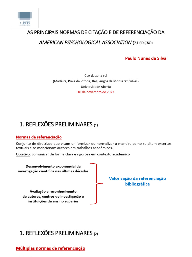 Normas APA 7 Edição | PDF | Citação | Caixa alta e caixa baixa