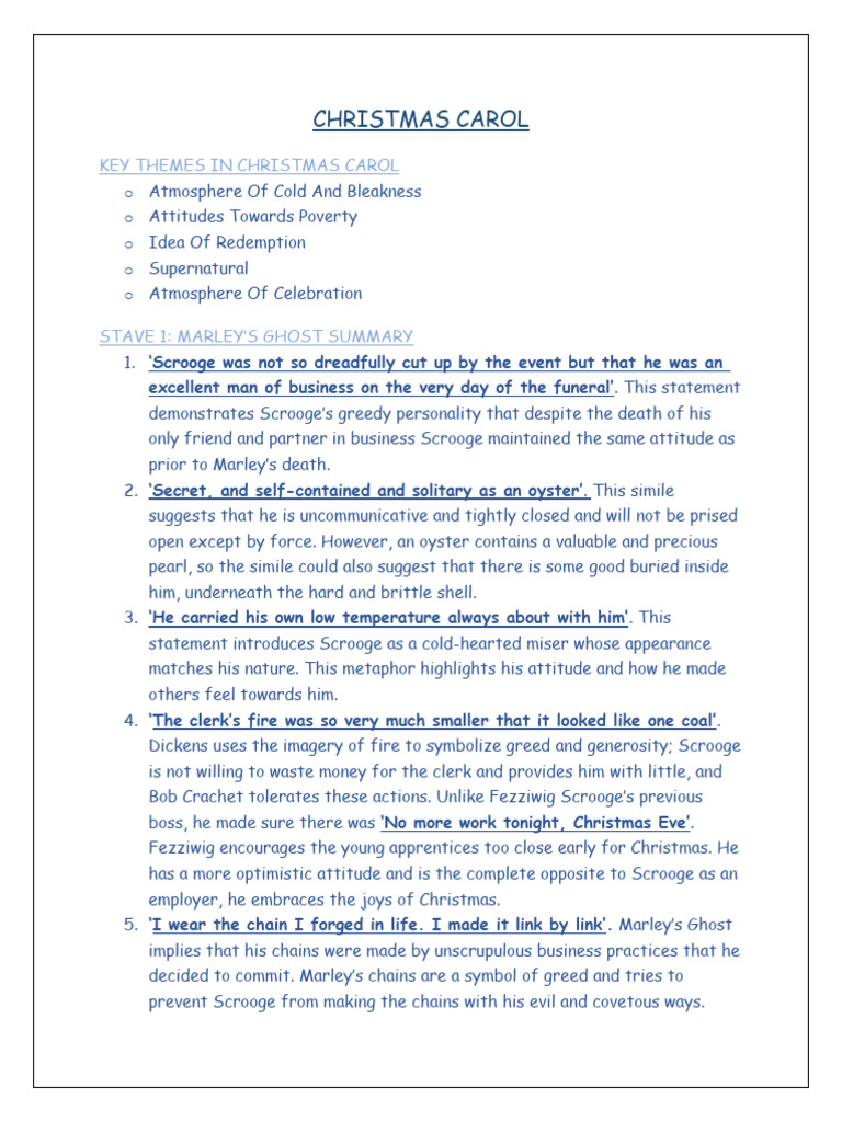 Key Themes in A Christmas Carol | PDF | Ebenezer Scrooge | A Christmas ...