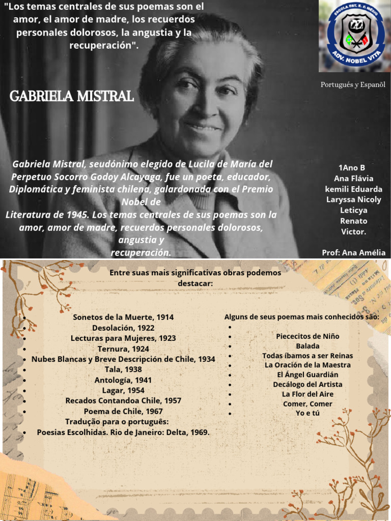 Gabriela Mistral: Vida e Poesia | PDF | Poesia | Ficção Geral