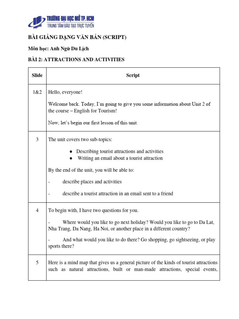 ANDL - BÀI 2 - Bài Giảng SCript - | PDF | Feeling