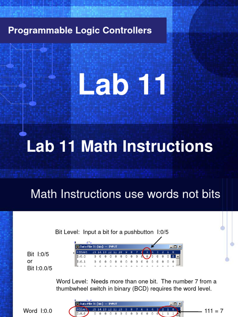 Lab 11 Math Instructions Pdf Binary Coded Decimal Programmable Logic Controller 