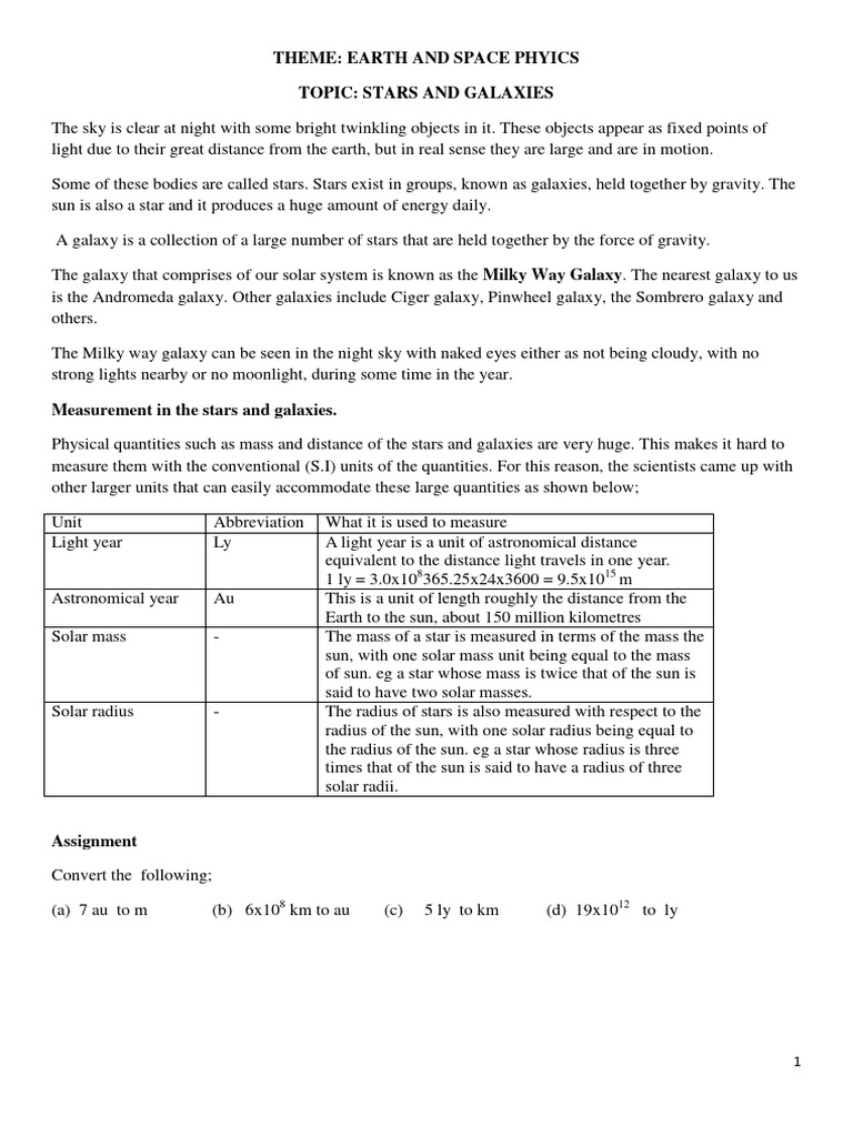 s.4 Notes Galaxies | PDF | Stars | Sun