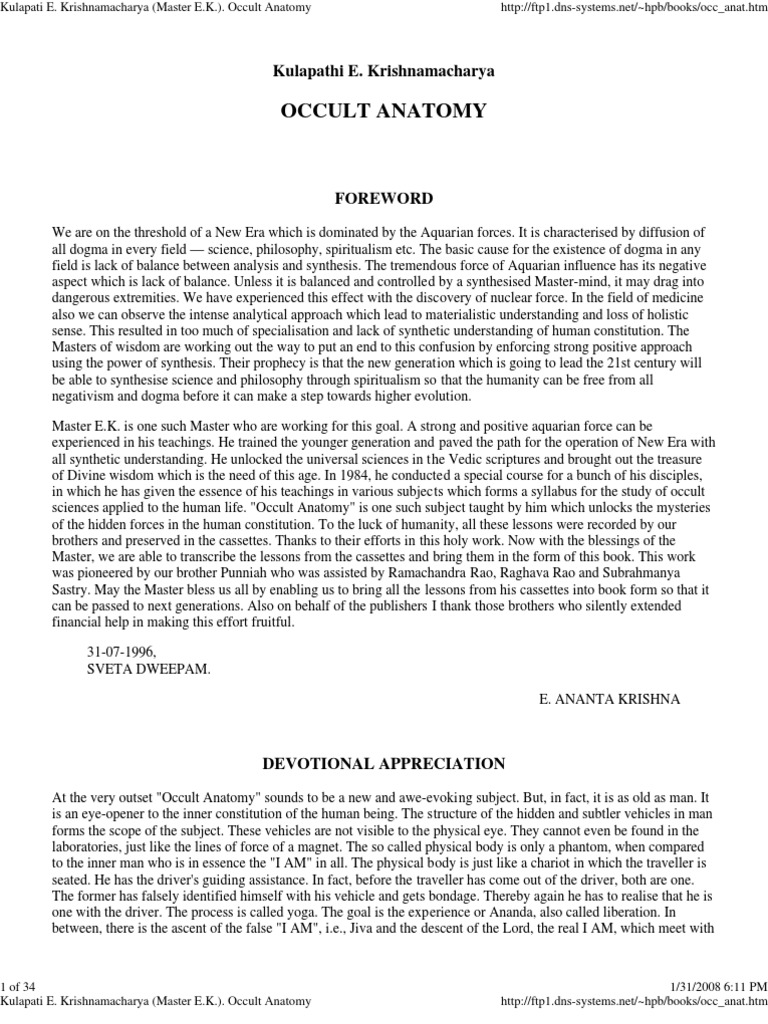 Occult Anatomy | PDF | Breathing | Vedas